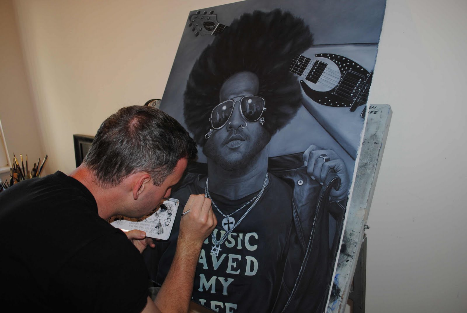 David Dunne Art: "Mr Cool" Lenny Kravitz 71x91cm