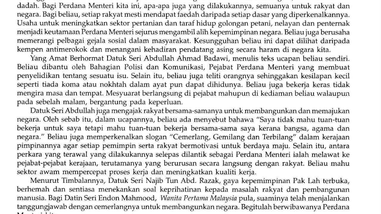 Contoh Karangan Ringkasan