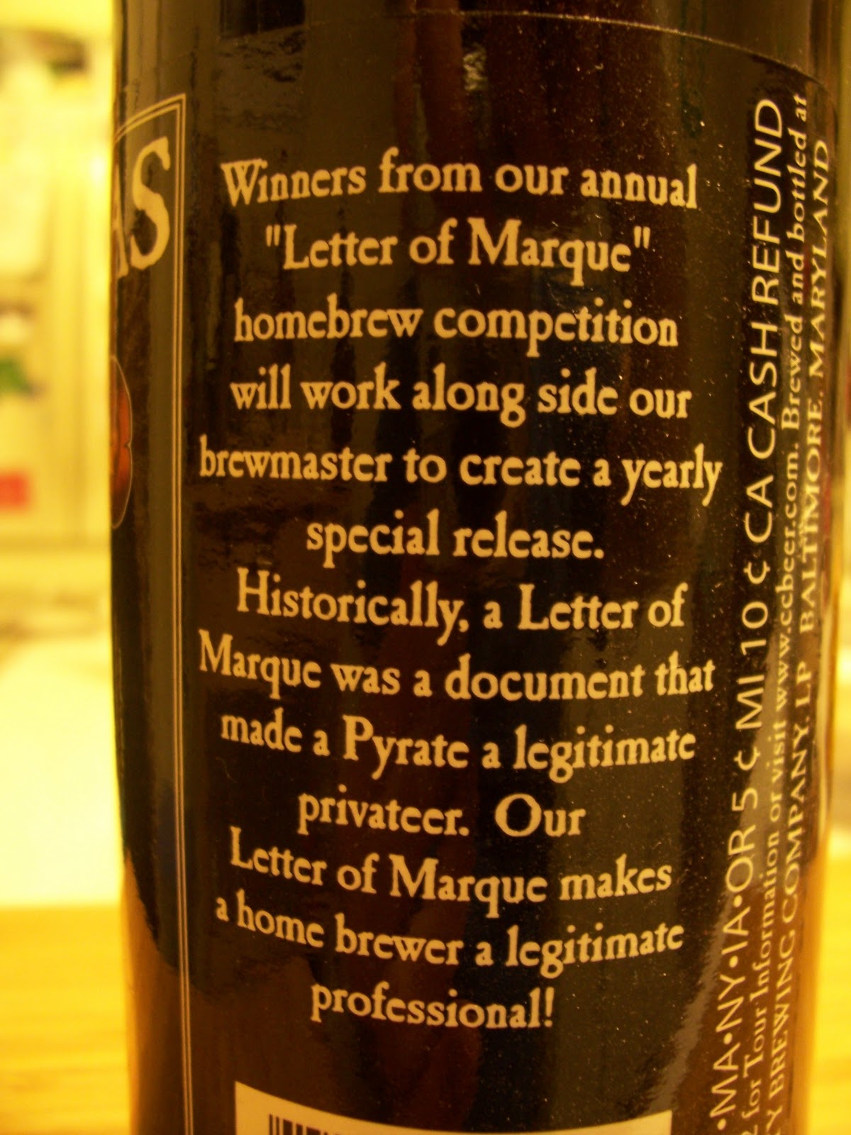 Ferment Nation Beer Blog: Heavy Seas Letter of Marque 2010 Rye Porter