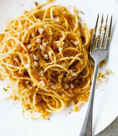 Lindaraxa: Bucatini With Spicy Anchovy Sauce And Dill Bread Crumbs