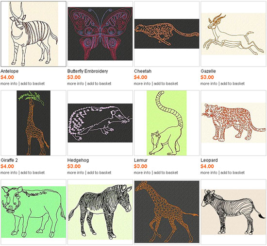 Animals embroidery designs