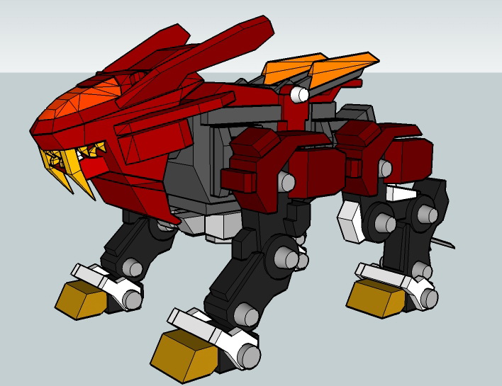 Kertas igo: Zoids Blade Liger Liger Paper Model Stage 3