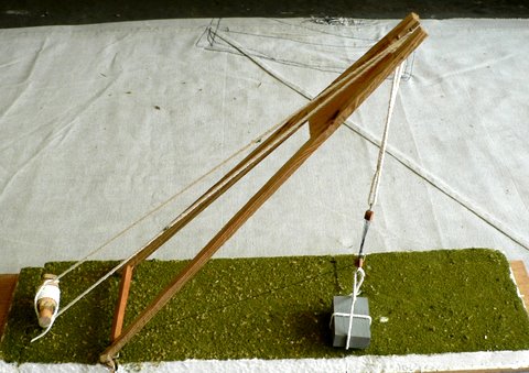 Living History Military Engineer: A-Frame Lifting Device.