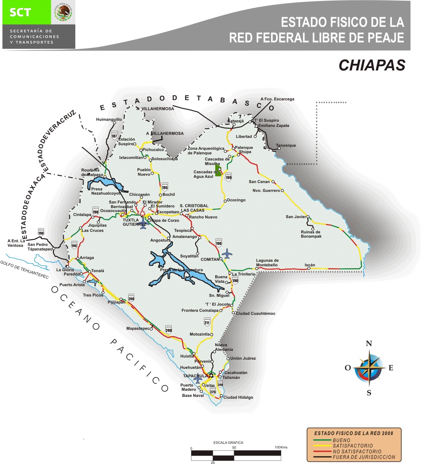 Cascadas De Agua Azul Mapa