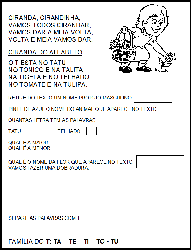 Gavetinha de Atividades: Letra T