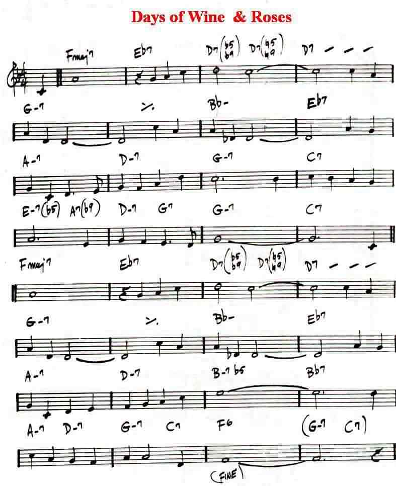 Luis Moya Artes Musicales Days Of Wine And Roses De Henry Mancini Para