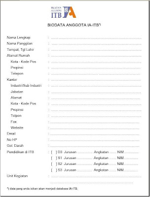 Ikatan Alumni ITB: Form data alumni ITB