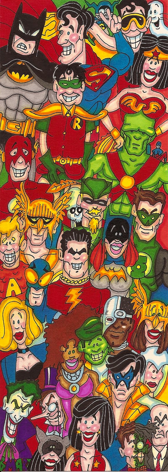 MARZART: The Cartoon Art of Brady Marz: Superhero Collage