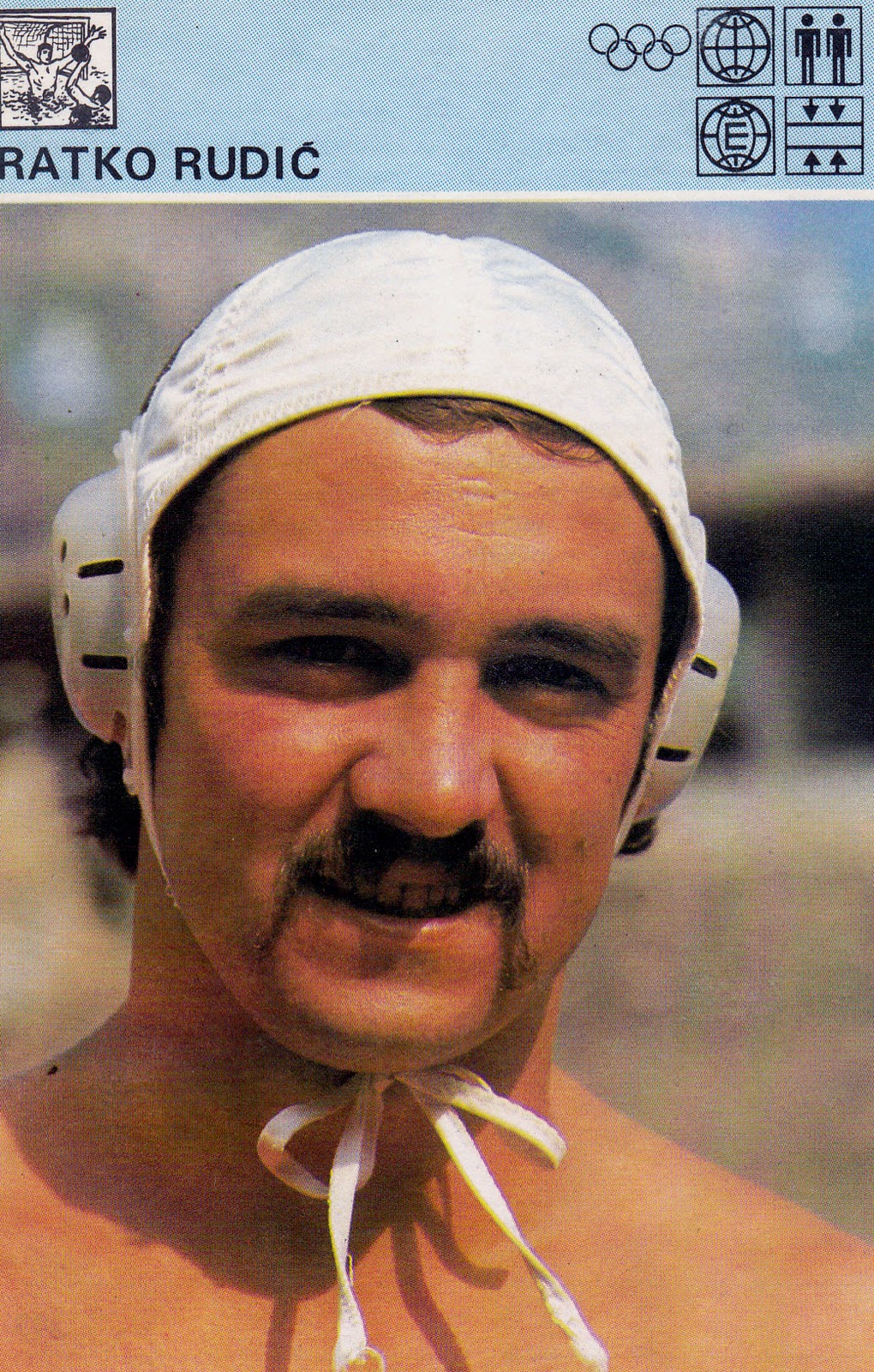 Water Polo legends: 1980: Trade card with Ratko Rudic