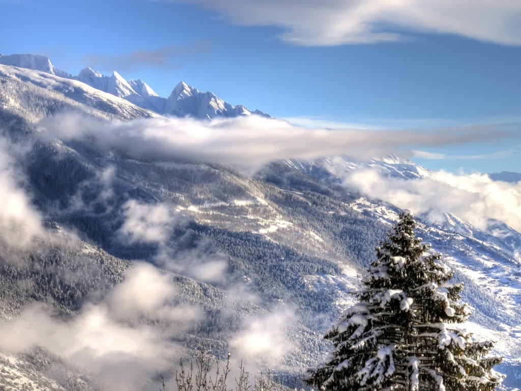 Pozadine za desktop - Priroda: Jutarnja magla nad planinom