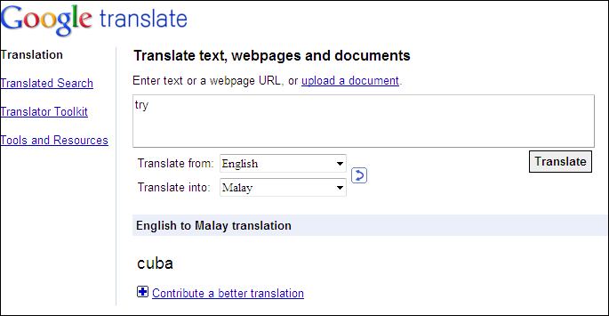 Komputer dan Anda: Gunakan Google Translate sebagai kamus anda