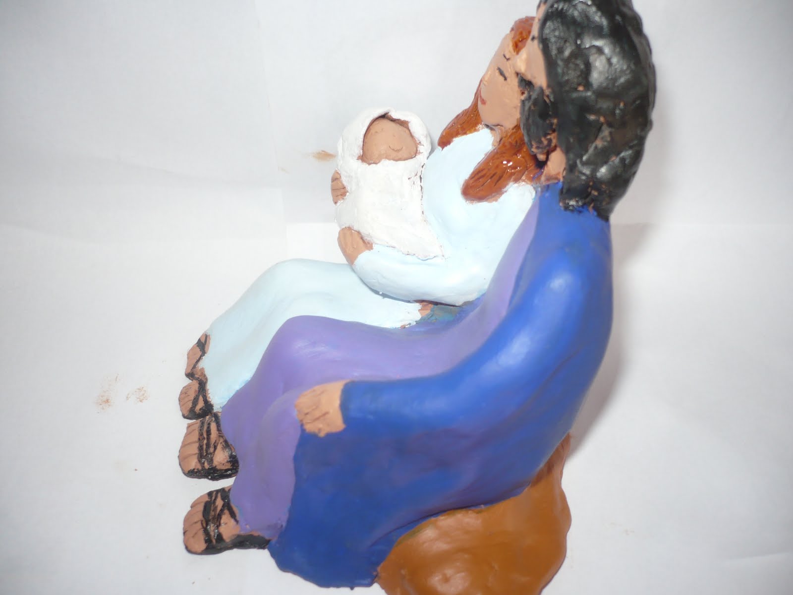 MODELAR BARRO: FIGURA DE BARRO: JESÚS JOSÉ Y MARÍA