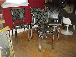 Time Capsule: NOW SOLD Amazing Jackson Pollock Pattern Chrome Chairs