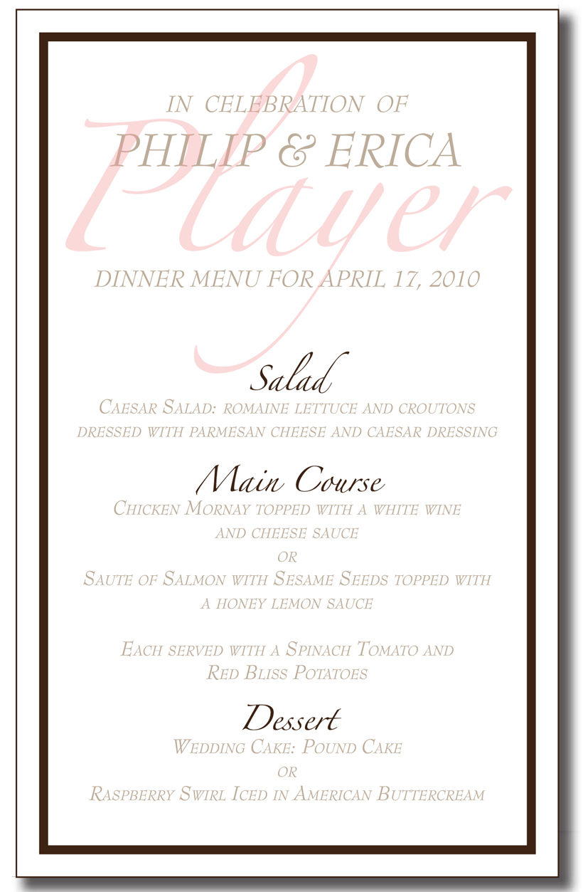 Trish Angelo.Portfolio: Wedding Invitation, Menu, Reception & Save the ...