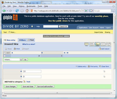 Web based database software at Work: WHAT?! You didn't divide by zero ...