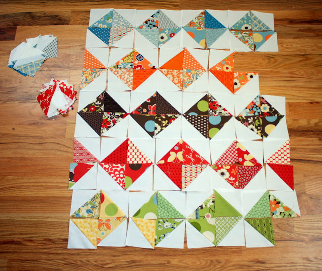 Playing with Half-Square Triangles - Diary of a Quilter - a quilt blog