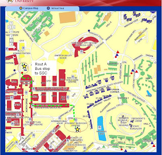 Tifa , Aeris , Marlene + Sean Koh: NTU Campus map + Route A to D