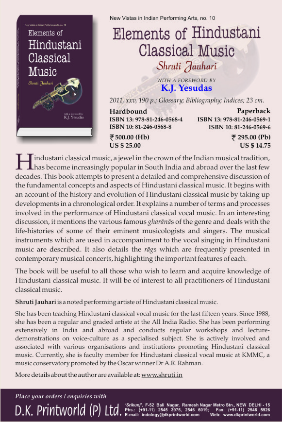 Dr. Shruti Jauhari: Elements of Hindustani Classical Music Dr. Shruti Jauhari: Elements of Hindustani Classical Music