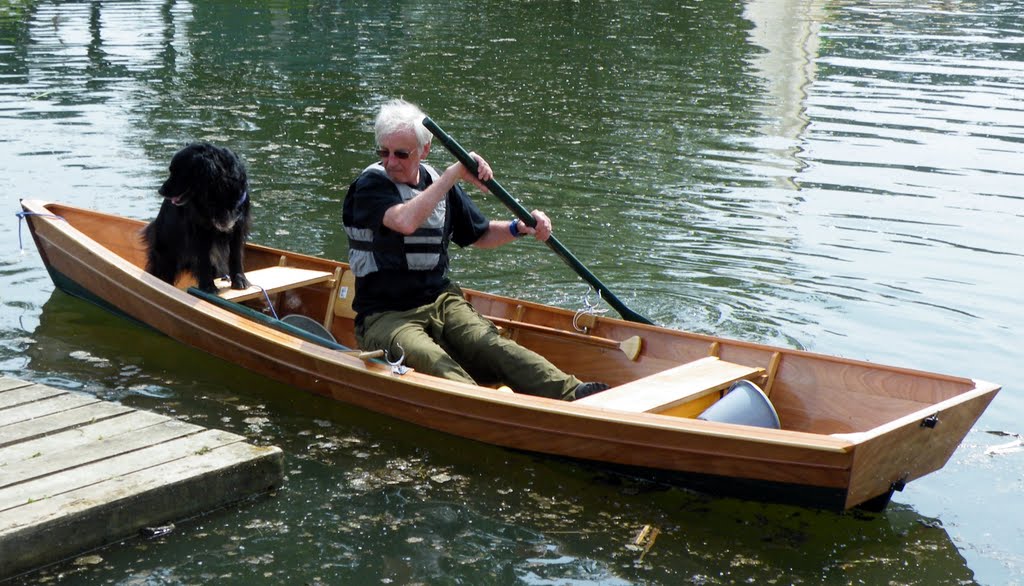 ROWING FOR PLEASURE: Man, dog and new boat at Beale Park