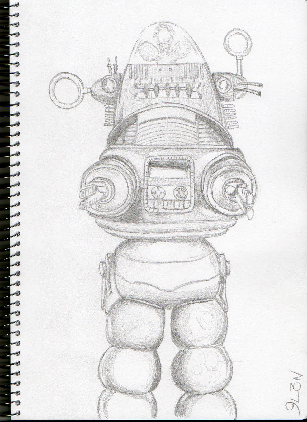 Project 365 - a doodle a day: Day #122 - Robby the Robot