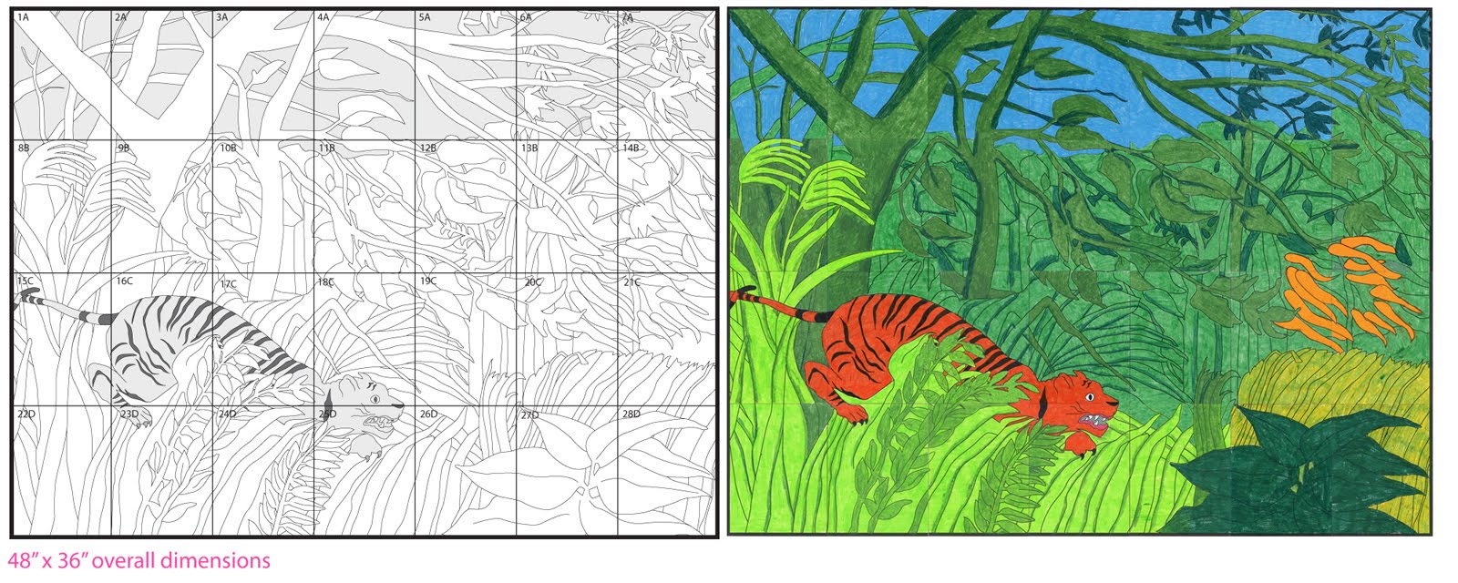 Rousseau Tiger Mural ~ Art ProjectsArt Projects for Kid