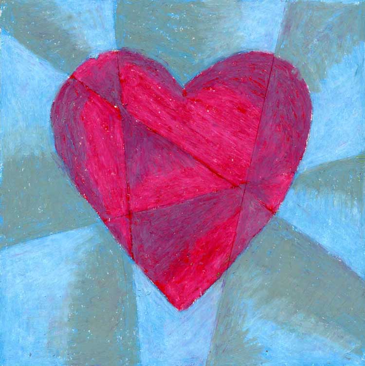 Tinted and Shaded Valentine Heart - Art Projects for Kids
