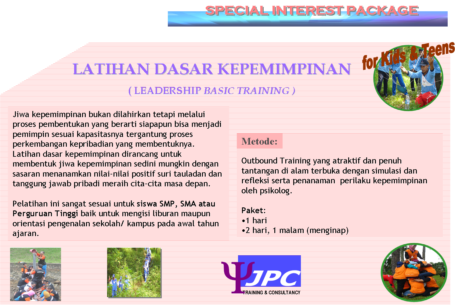 JPC Training & Consultancy: SPECIAL INTEREST PACKAGE