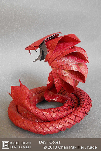 Kade Chan Origami Blog 香港摺紙工作室 (日誌): Devil Cobra 魔鬼眼鏡蛇
