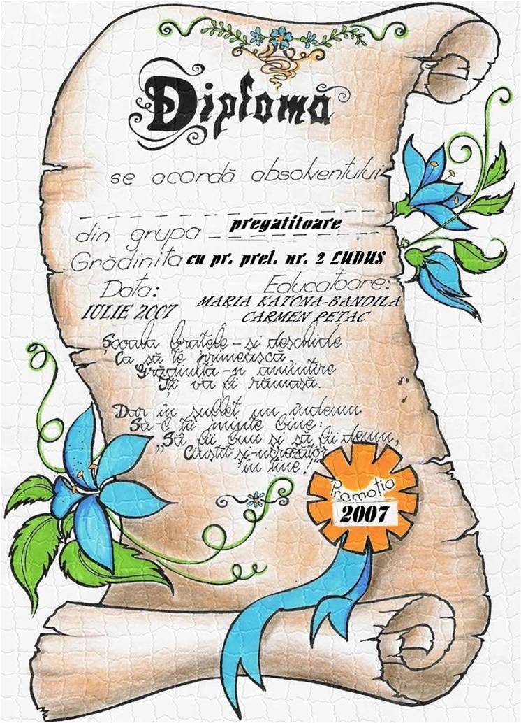 PRESCOLARII MEI: MODELE DE DIPLOME PENTRU PRESCOLARI
