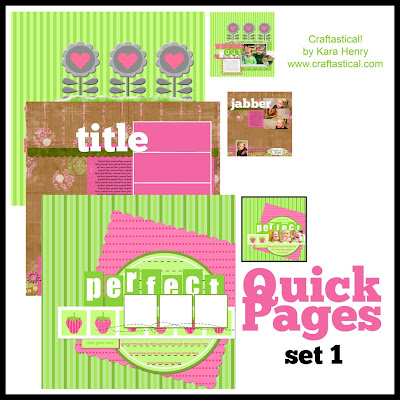Craftastical!: Quick Pages Set 1 Digital Scrapbooking Freebie