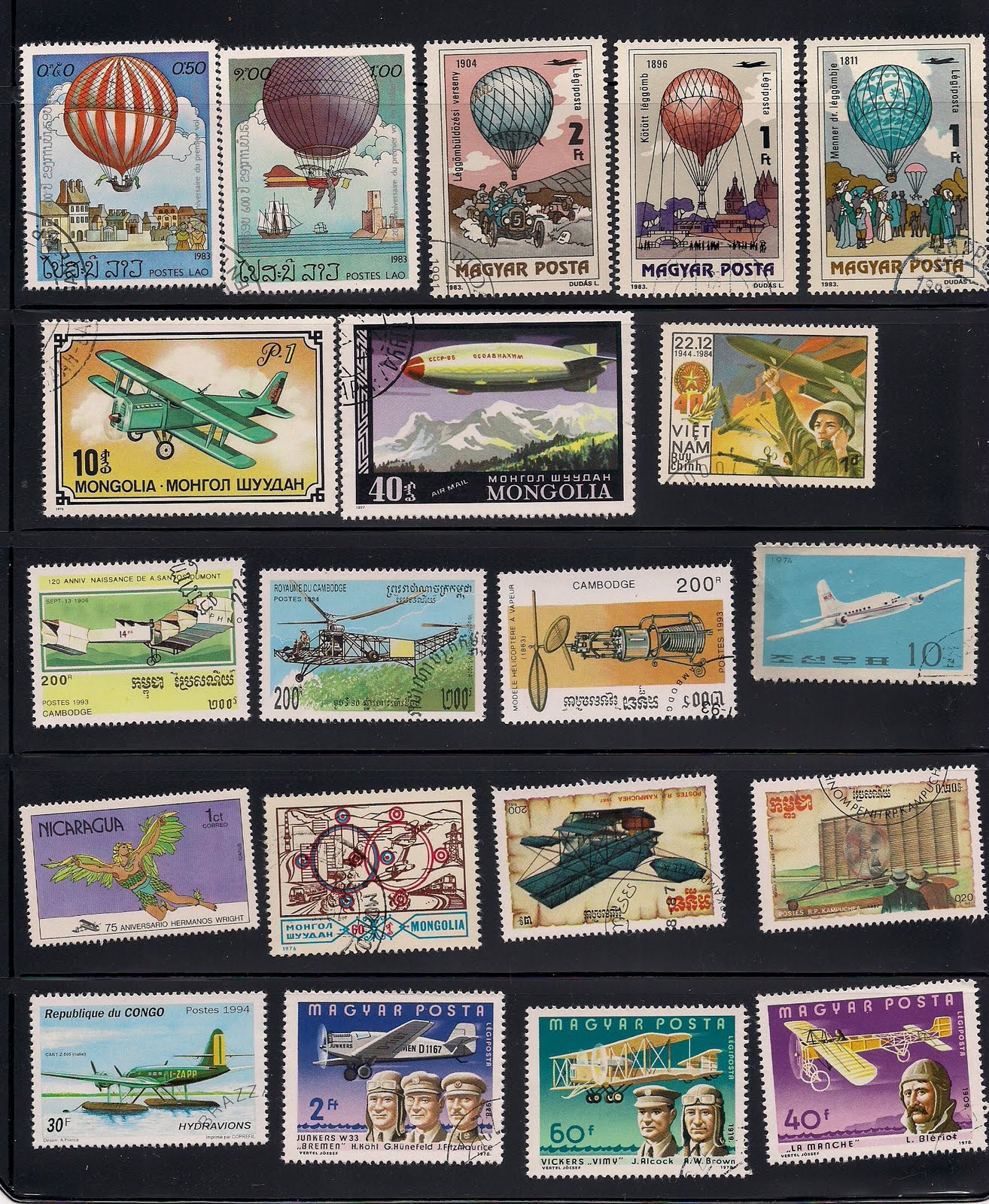 Philately Stamps: STAMP PACKET of 100 Stamps on AVIATION