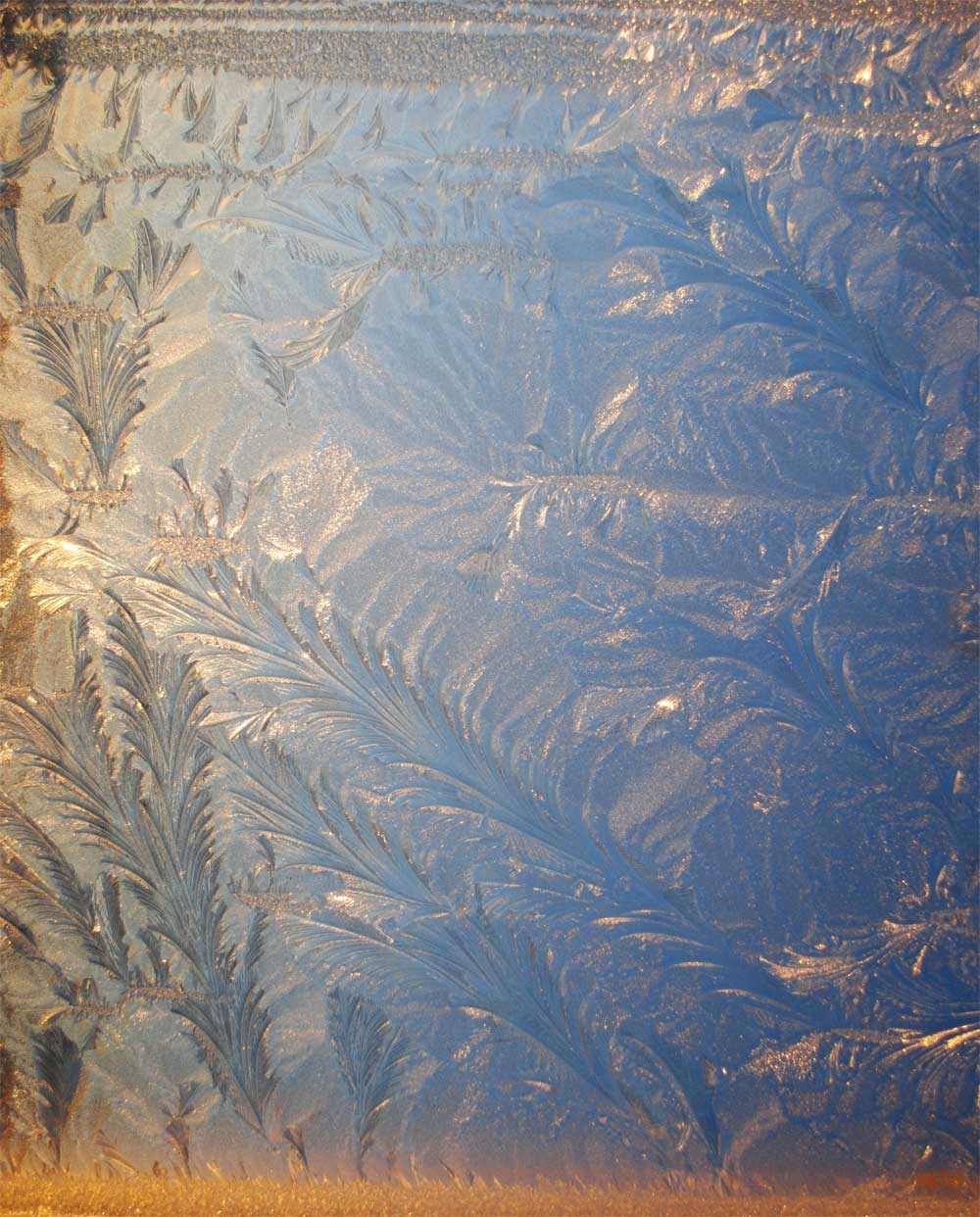 Drawing a line in time: Finely etched in frost on glass.