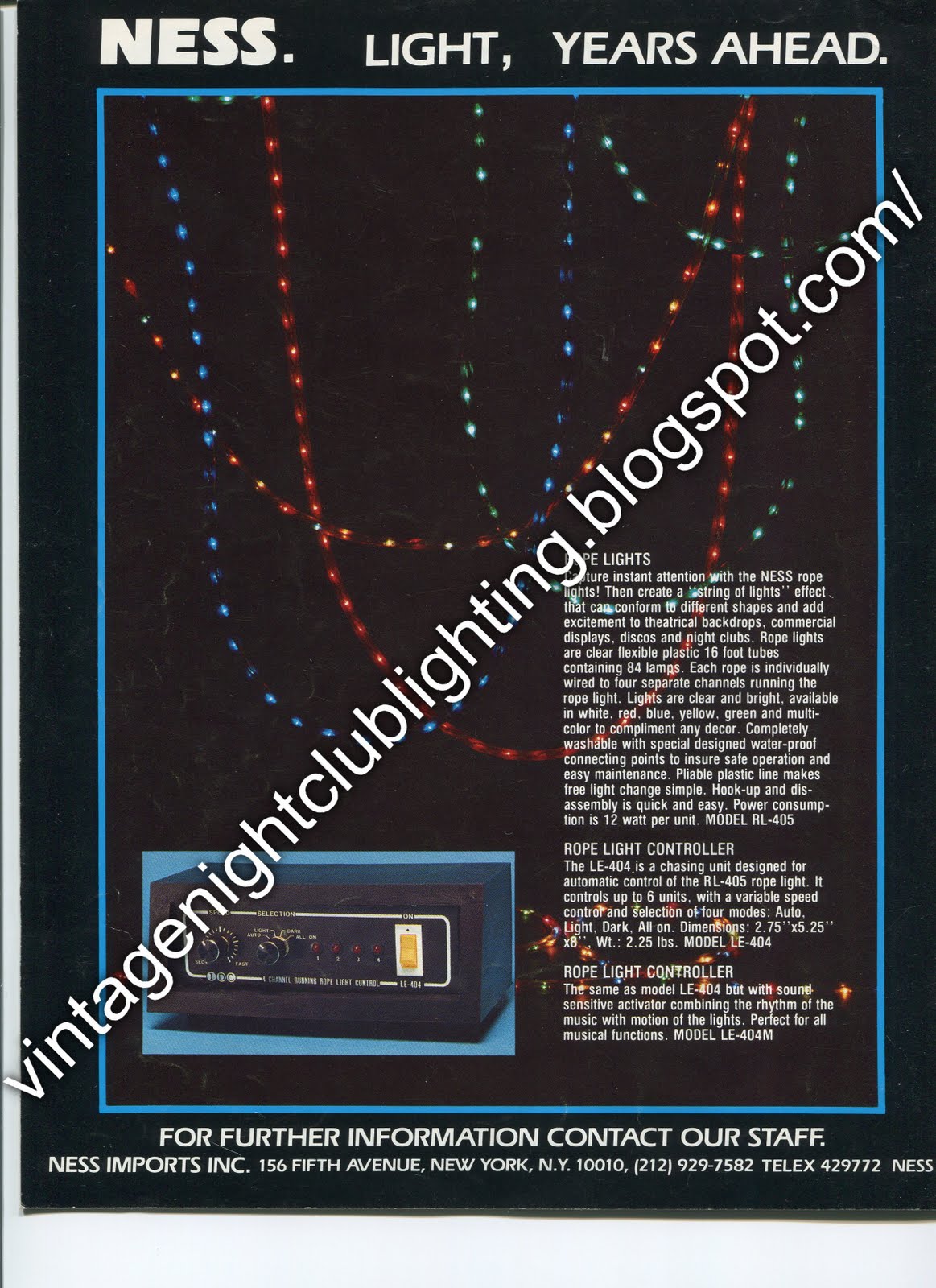 Vintage Night Club Lighting: NESS Catalogues