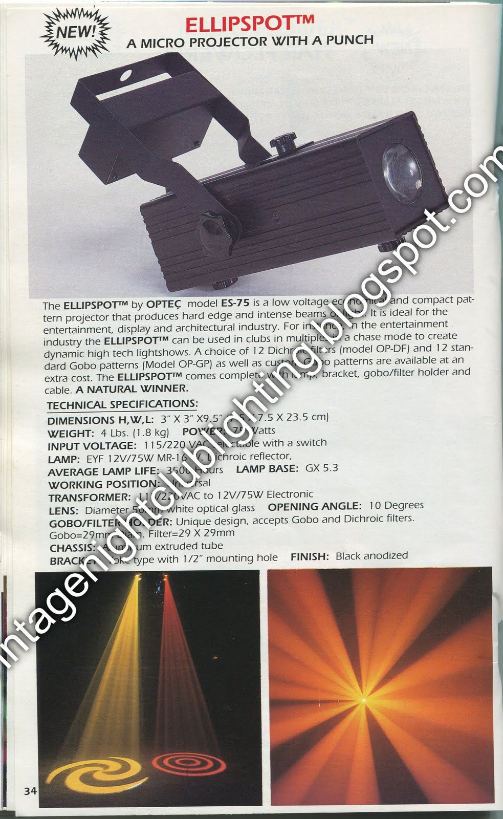 Vintage Night Club Lighting: NESS Catalogues
