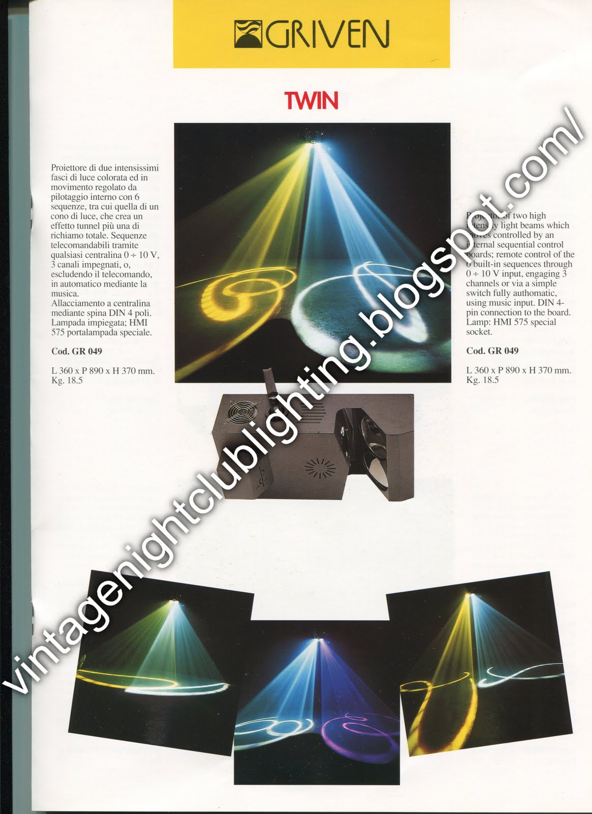 Vintage Night Club Lighting: Griven Catalogues