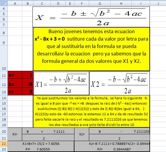 ¿Que son las TIC´S?: Formula General en Excel