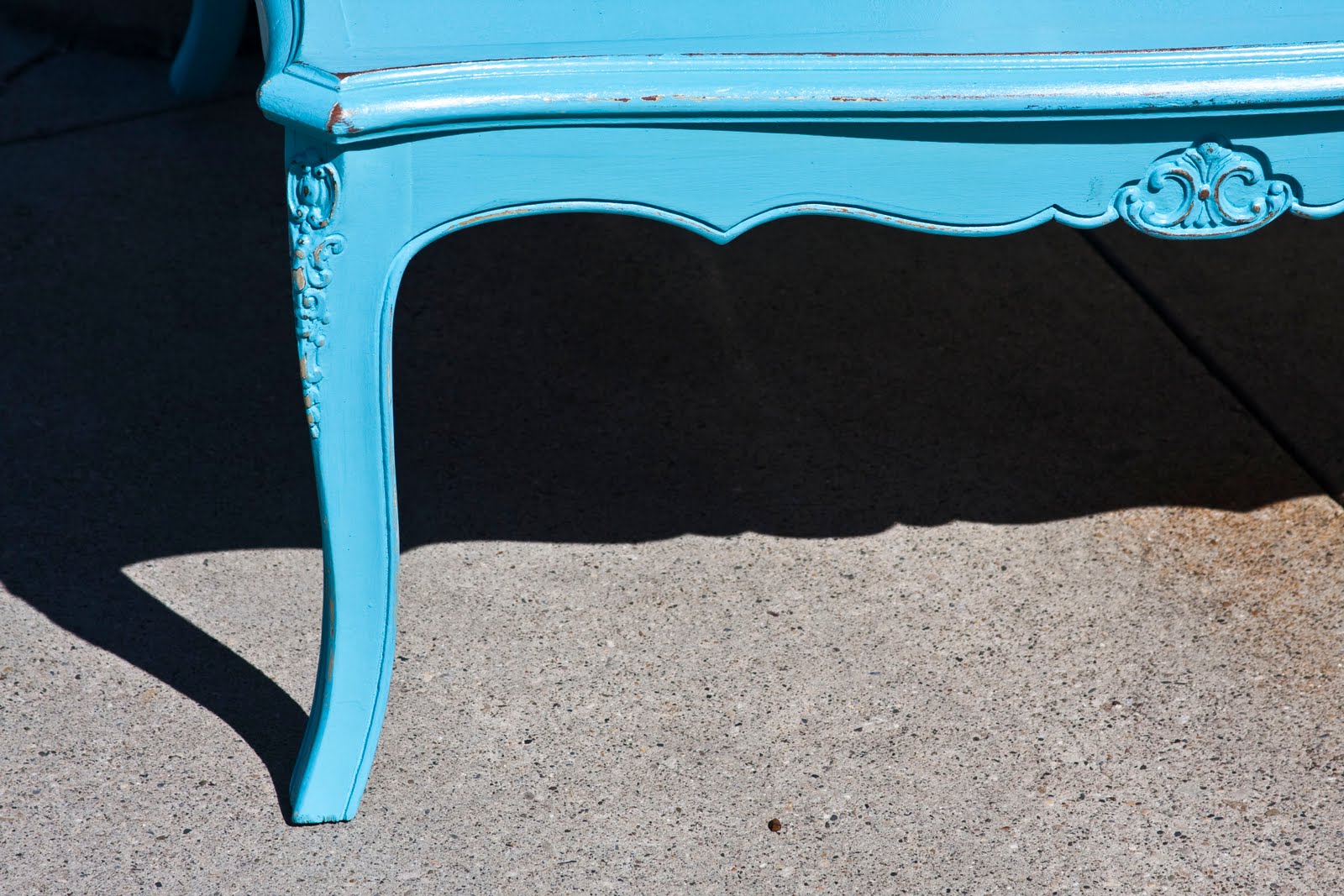 Modernly Shabby Chic Furniture: Square Turquoise Coffee Table
