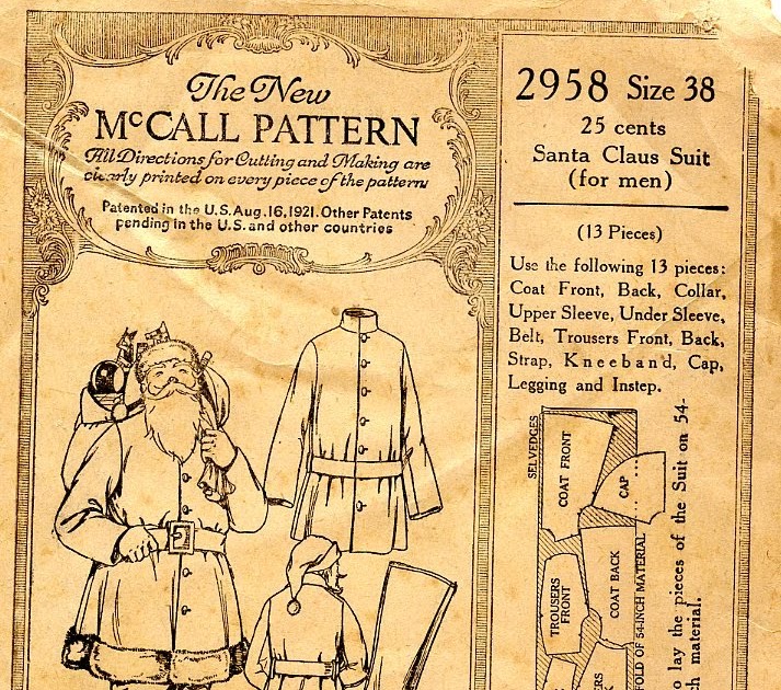 Unsung Sewing Patterns: McCall 2958 - Santa Claus Suit (for men)
