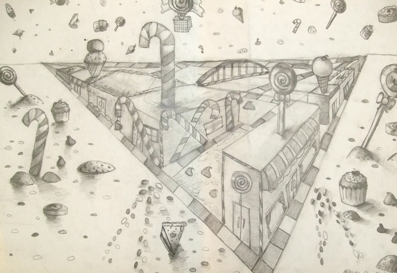 highschoolart: 2 Point Perspective Drawing High School Art