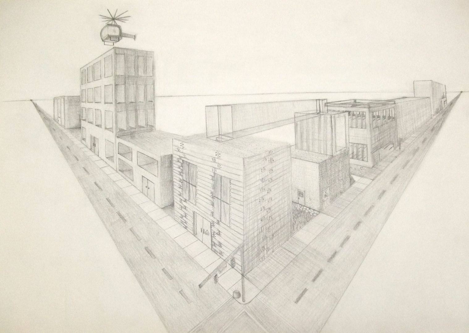 highschoolart: 2 Point Perspective Drawing High School Art