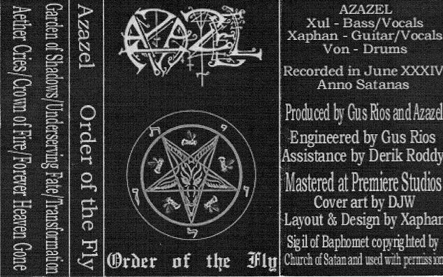 RAF666underground: Azazel (Usa) - Order Of The Fly - Demo 1999