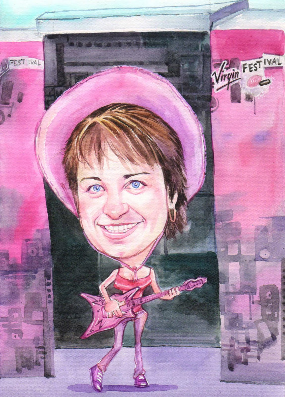 Portalite Studios: Lady in Pink CARICATURE