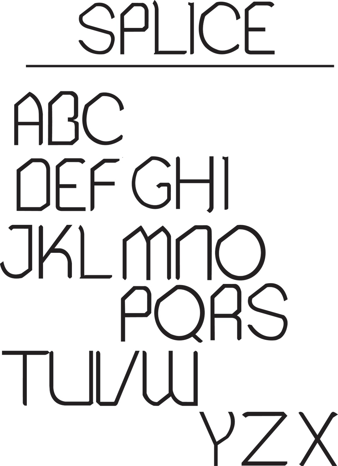 Splice | hybrid font: Splice: Hybrid font (A-Z uppercase)