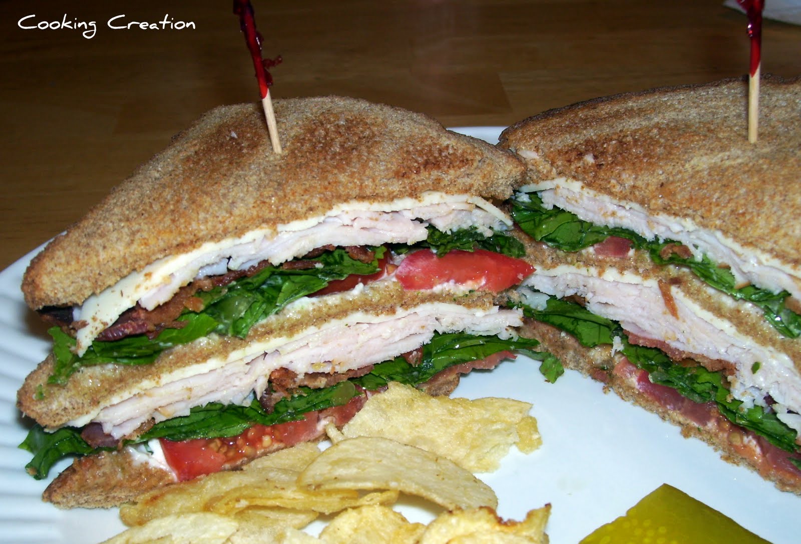 Cooking Creation: Turkey and Bacon Club Sandwich