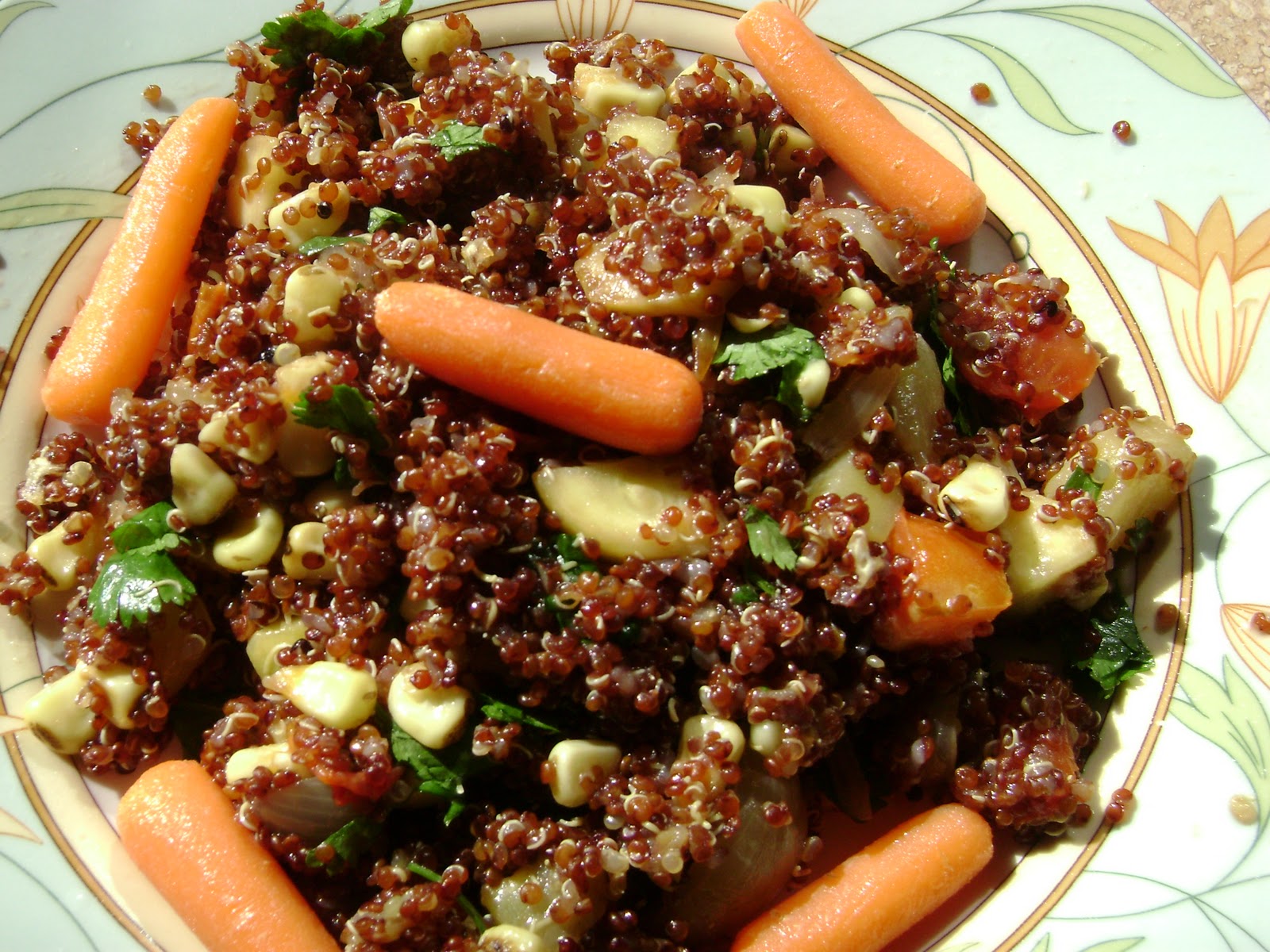 AK's Vegetarian Recipe World: Red Quinoa with Mixed Vegetables