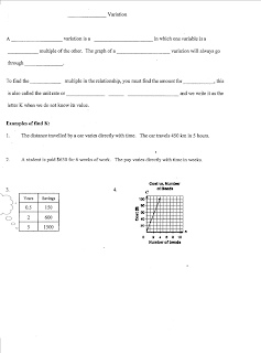 Grade 9 Applied Math: Direct Variation