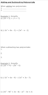 Grade 9 Applied Math: Adding and Subtracting Polynomials