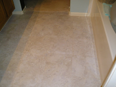 Bathroom Linoleum Tile Completed