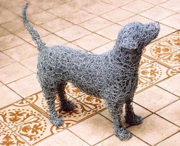 the farmers daughter: outdoor wire statues