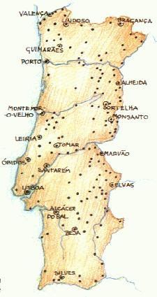 Os Castelos de Portugal: Mapa dos Castelos de Portugal